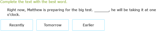 IXL - Use time-order words (Year 4 English practice)