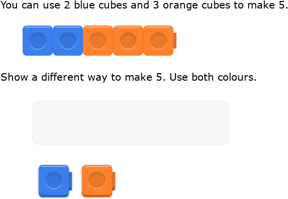 IXL - Make a number different ways using cubes - sums up to 5 (Year 1 ...