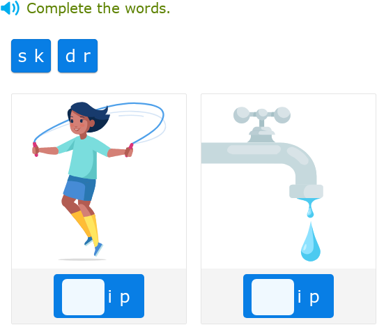 IXL - Complete the short i words (Year 2 English practice)
