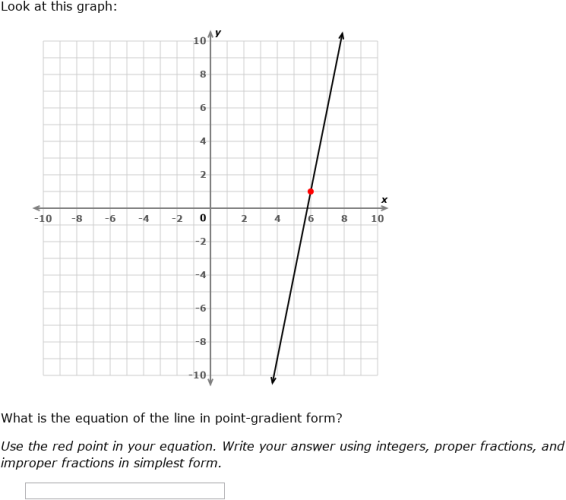 IXL - Point-gradient form: write an equation from a graph (Year 11 maths practice)