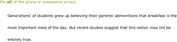 IXL - Identify and correct errors with plural and possessive nouns (Year 11 English practice)