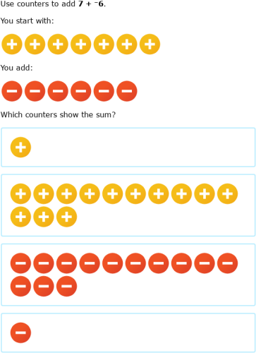 IXL - Add and subtract integers using counters (Year 9 maths practice)