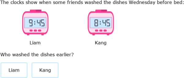 IXL - Compare clocks (Year 3 maths practice)