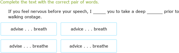 IXL - Use the correct frequently confused word (Year 6 English practice)