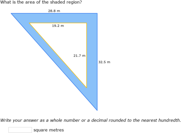 IXL - Area between two shapes (Year 8 maths practice)