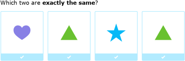 IXL - Same and different (Kindergarten maths practice)