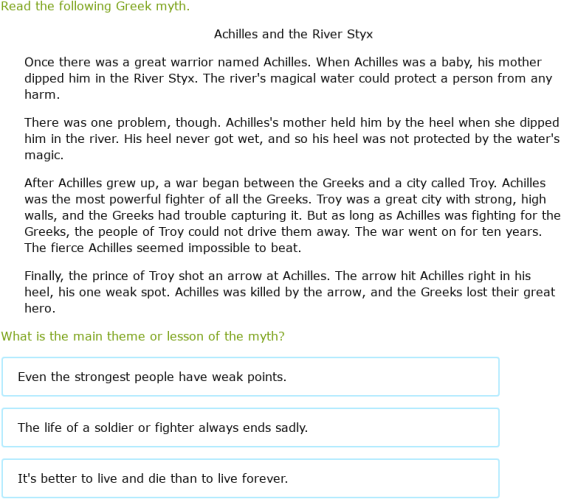 IXL - Determine the themes of myths, fables and folktales (Year 5 ...