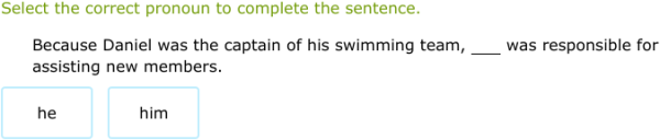 IXL - Choose between subject and object pronouns (Year 9 English practice)