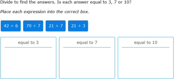 IXL - Division facts up to 10: sorting (Year 5 maths practice)