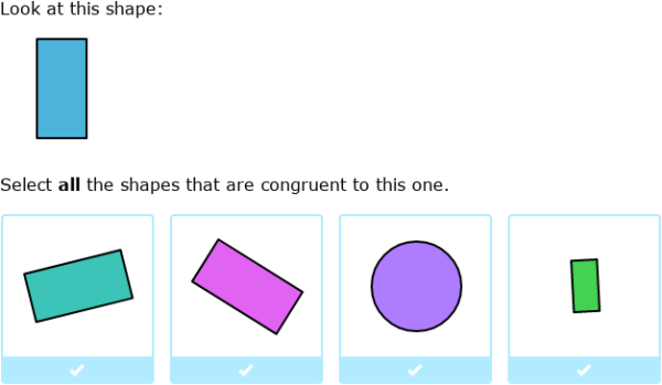 IXL - Identify congruent shapes (Year 4 maths practice)
