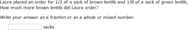IXL - Add and subtract fractions with unlike denominators: word problems (Year 7 maths practice)