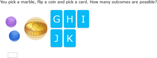 IXL - Compound events: find the number of outcomes (Year 8 maths practice)