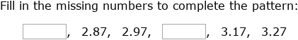 IXL - Number sequences involving decimals (Year 4 maths practice)