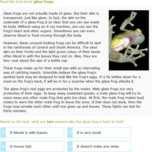IXL - Read about animals (Year 5 English practice)