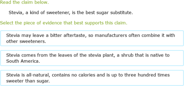 IXL - Choose evidence to support a claim (Year 8 English practice)