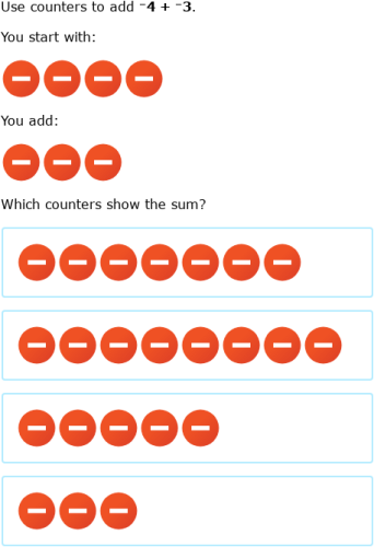 IXL - Add integers using counters (Year 7 maths practice)