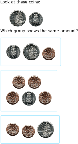 IXL - Equivalent amounts of money - up to $1 (Year 3 maths practice)