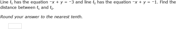 IXL - Find the distance between two parallel lines (Year 11 maths practice)
