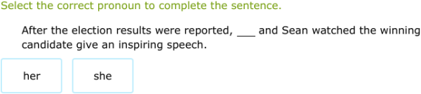 IXL - Compound subjects and objects with pronouns (Year 9 English practice)