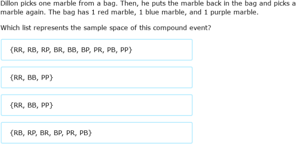 IXL - Sample spaces for compound events (Year 9 maths practice)