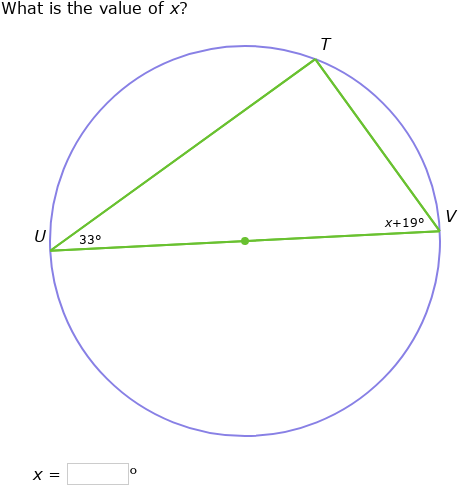 IXL - Angles in inscribed right triangles (Year 11 maths practice)