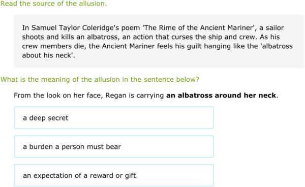 IXL - Interpret the meaning of an allusion from its source (Year 10 ...