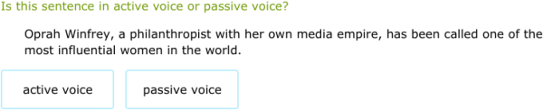 IXL - Identify active and passive voice (Year 9 English practice)