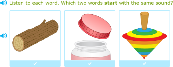IXL - Which two words start with the same sound? (Kindergarten English ...