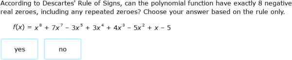 IXL - Descartes' Rule of Signs (Year 13 maths practice)