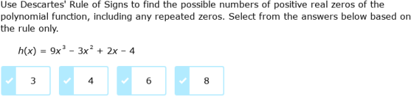 IXL - Descartes' Rule of Signs (Year 12 maths practice)