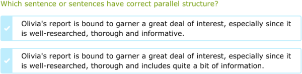 IXL - Identify sentences with parallel structure (Year 11 English practice)