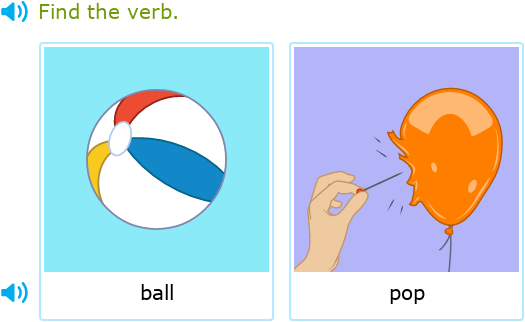 IXL - Find the action verb with images (Year 1 English practice)