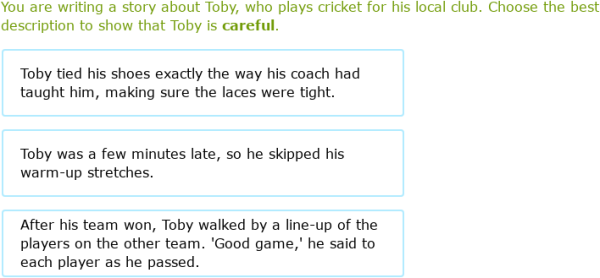 IXL - Show character emotions and traits (Year 5 English practice)