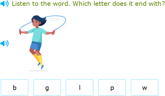 IXL - Which letter does the word end with? (Year 2 English practice)