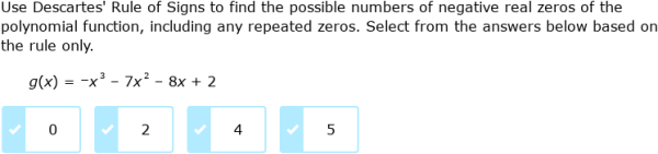 IXL - Descartes' Rule of Signs (Year 13 maths practice)