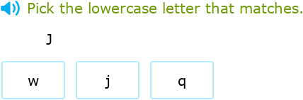 IXL - Choose the lowercase letter that matches: f, i, j, l, m, t, y ...